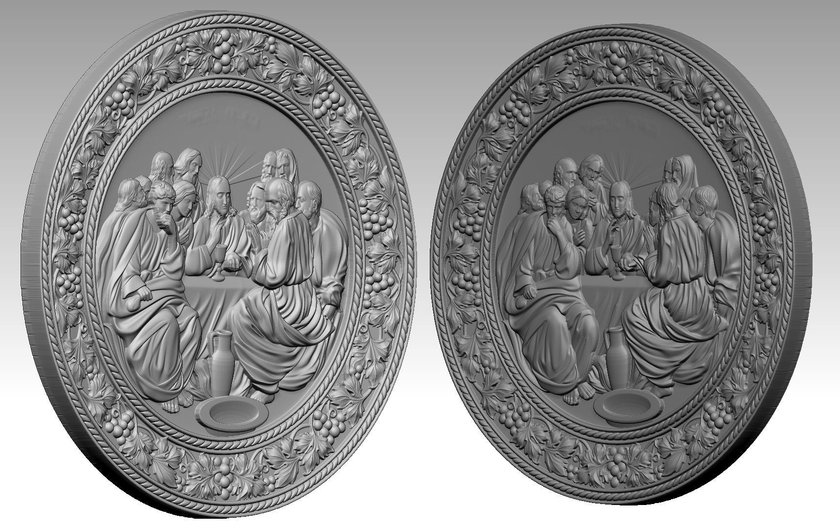 The Last Supper Jesus Christ and Apostles Round-Relief 3D model 3D ...