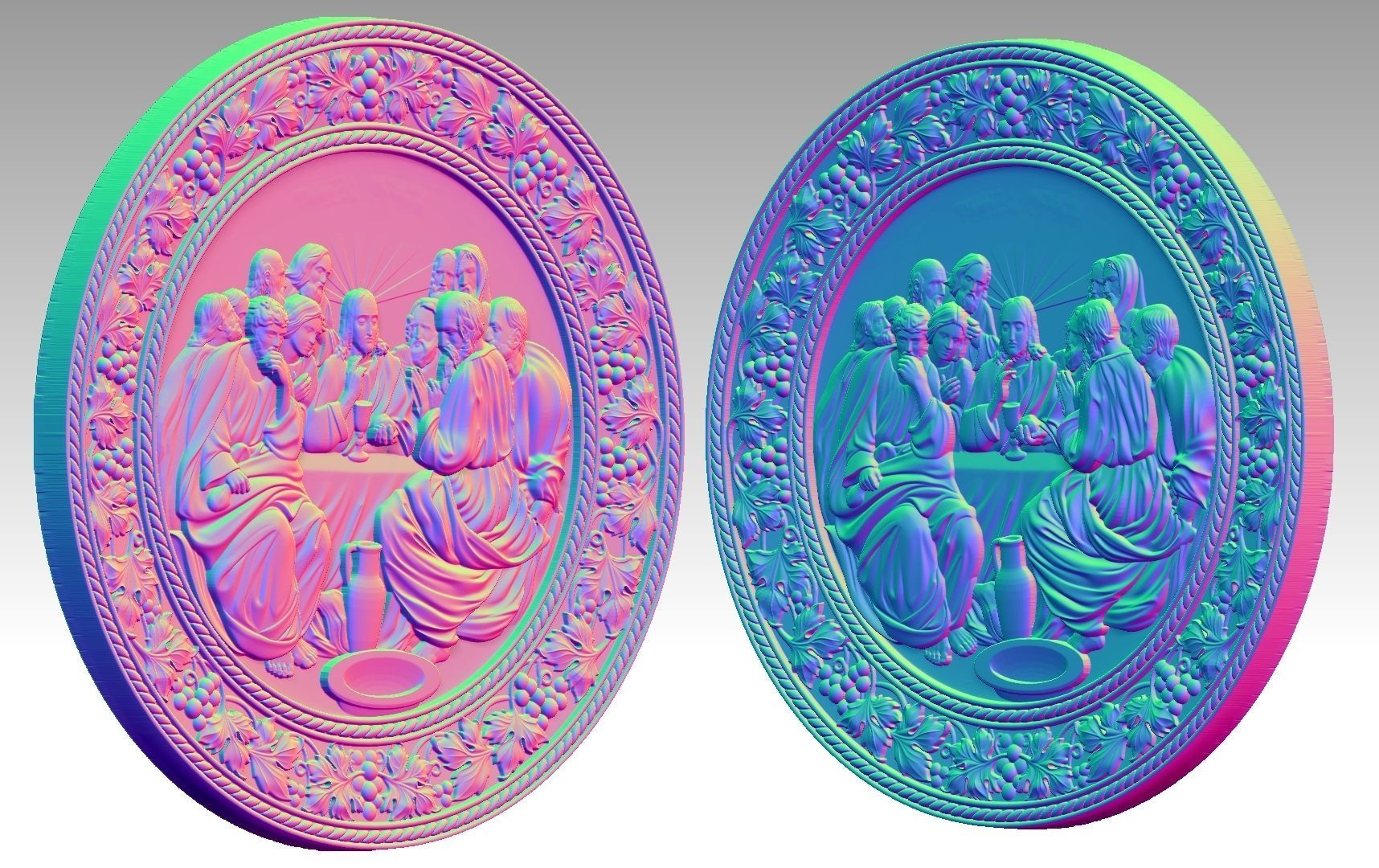 The Last Supper Jesus Christ and Apostles Round-Relief 3D model 3D ...