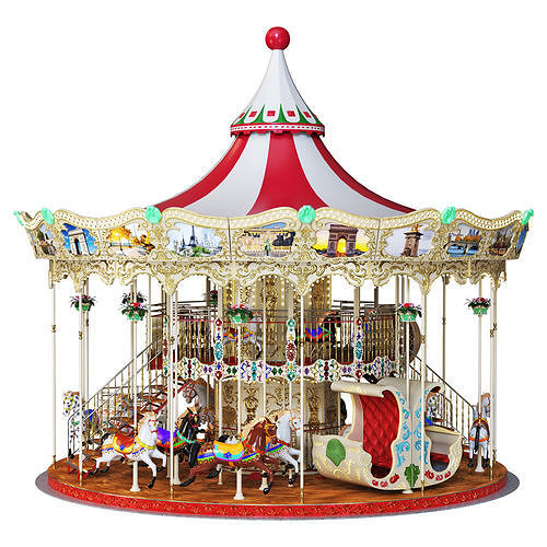 Carousel 2 levels Paris 3D model | CGTrader