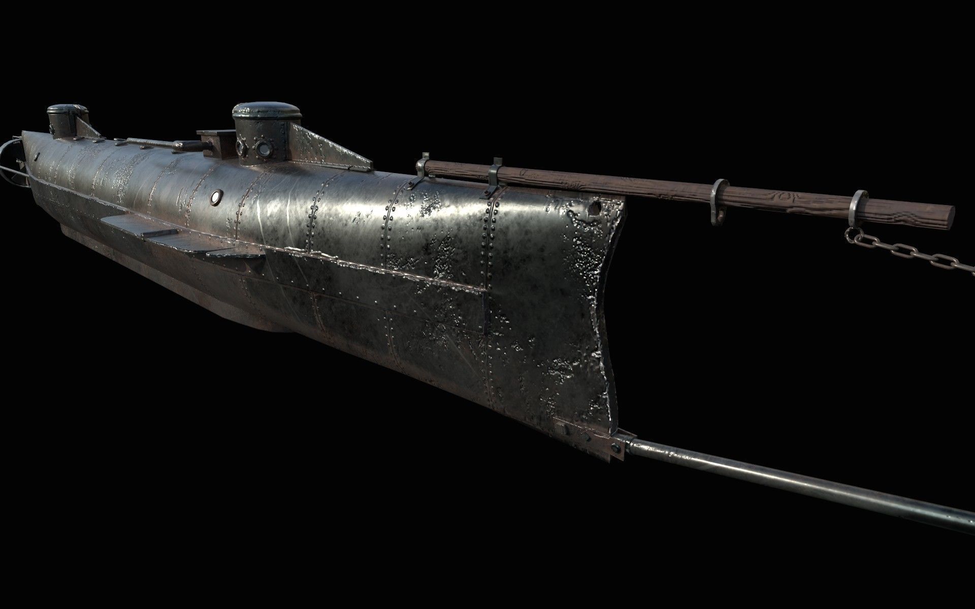 3D model CSS Hunley VR / AR / low-poly | CGTrader