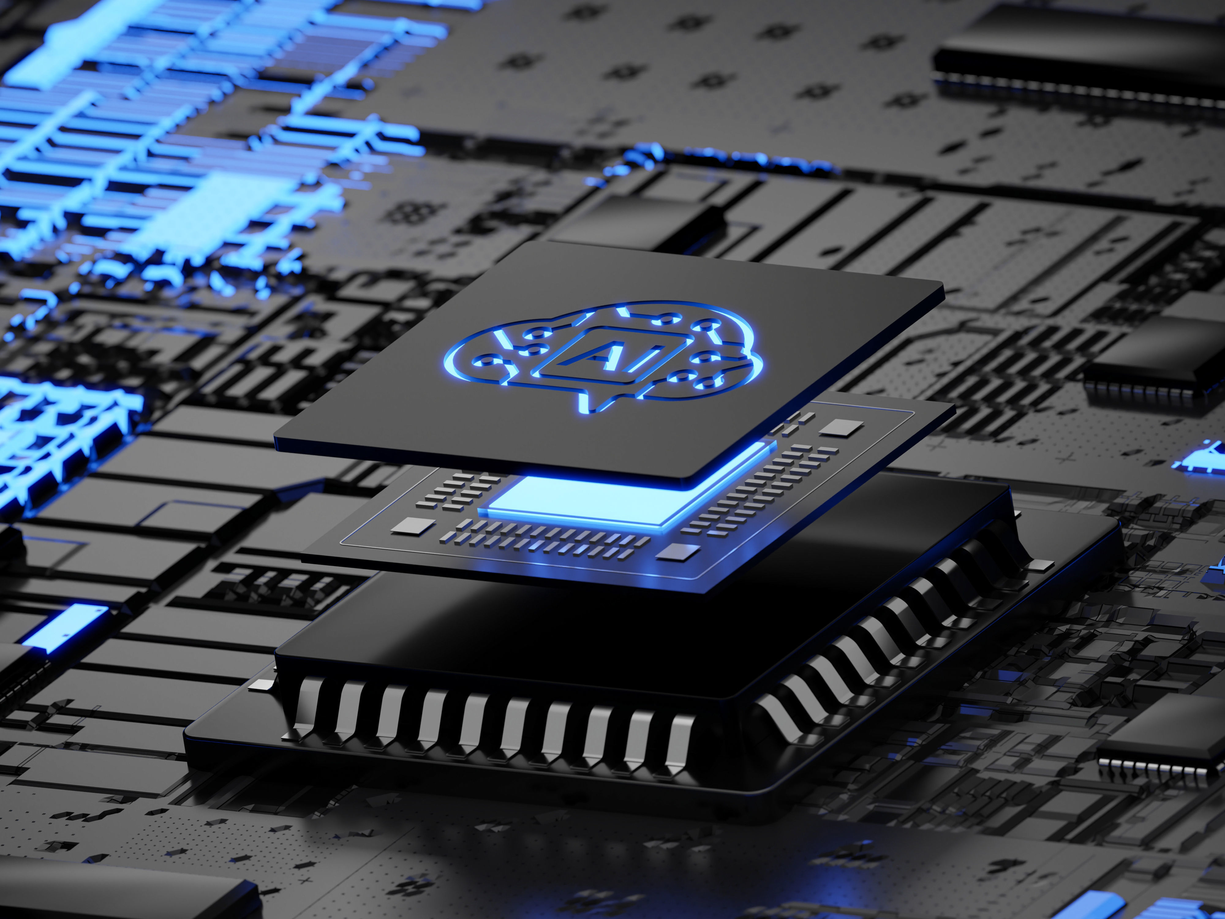 Artificial intelligence processor chip 3D model | CGTrader
