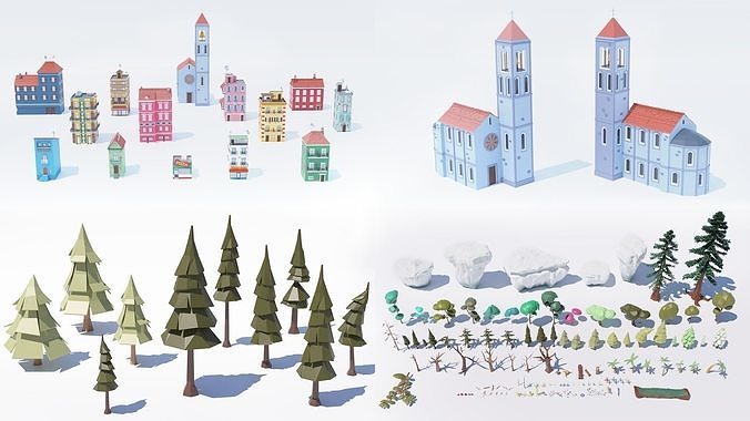 Collection Low-Poly Assets 3D model VR / AR / low-poly | CGTrader