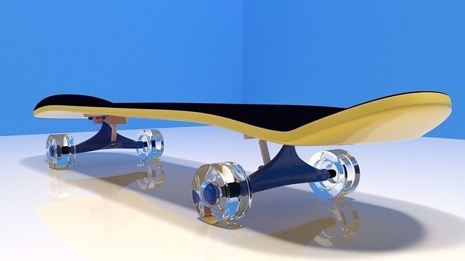Skateboard 3D model rigged | CGTrader