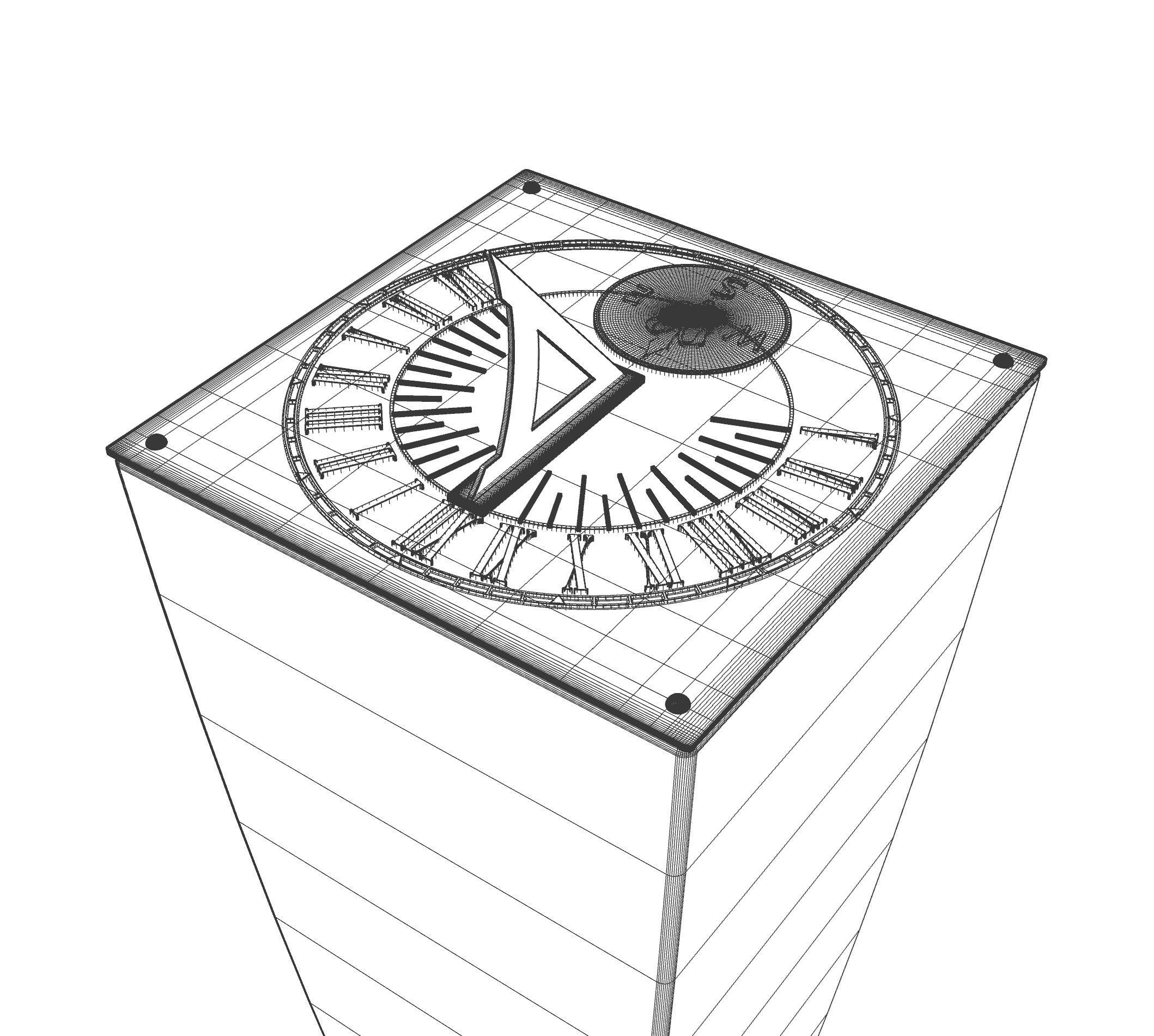 Brass Sundial And Concrete Plinth 3D model | CGTrader