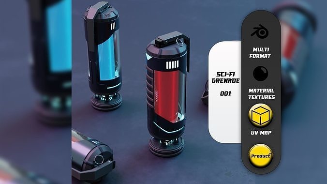 3D model Sci-Fi Grenade 001 VR / AR / low-poly | CGTrader