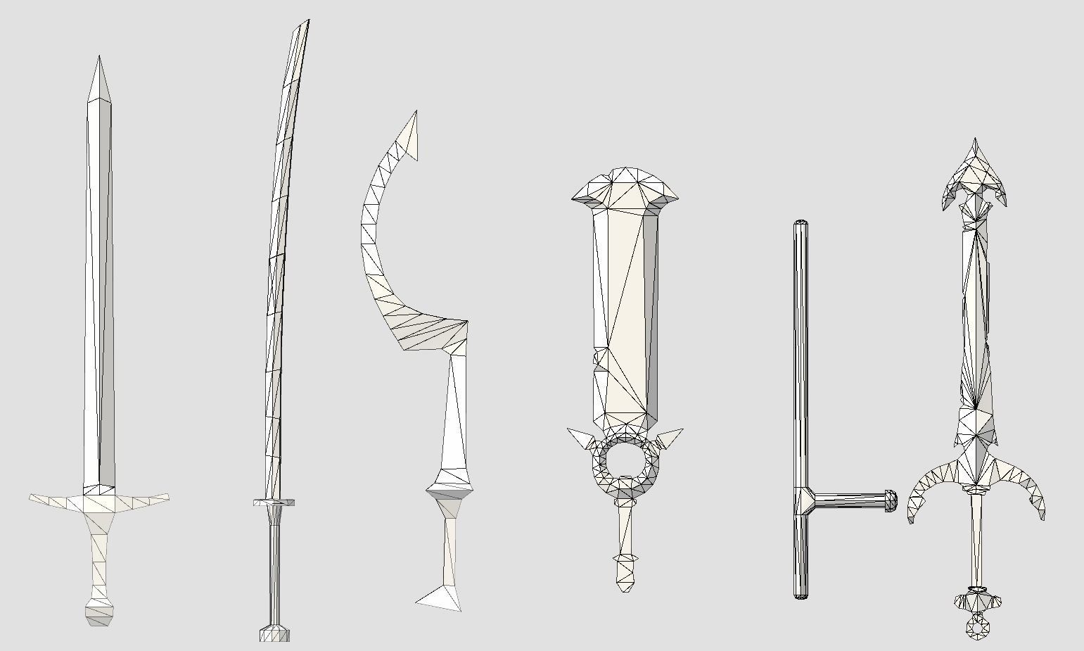 3D model Fantasy Low Poly Weapons Pack VR / AR / low-poly | CGTrader