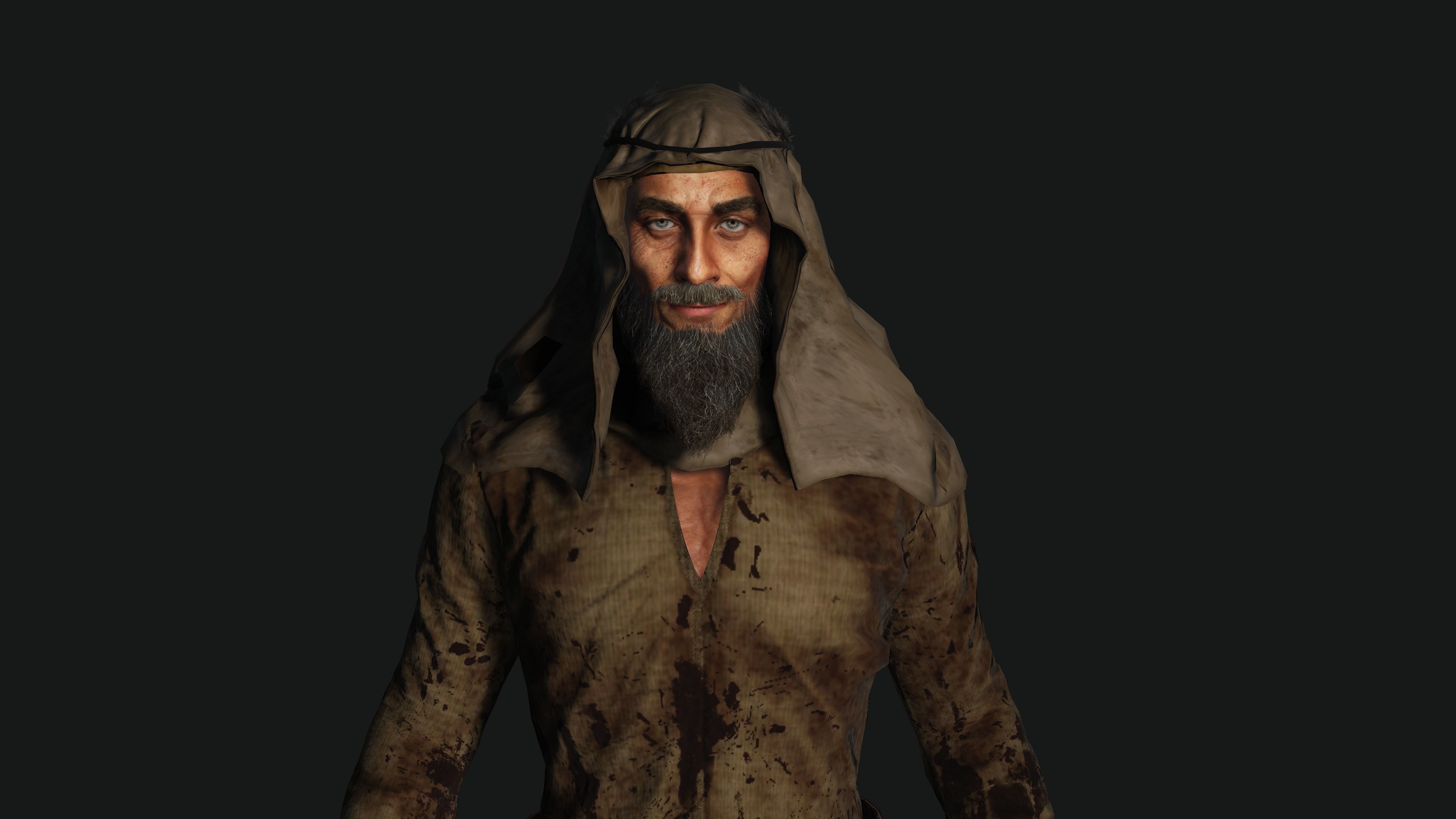 3D model 3D REALISTIC MALE CHARACTER - MEDIEVAL BEARDED OLD MAN 01 VR ...