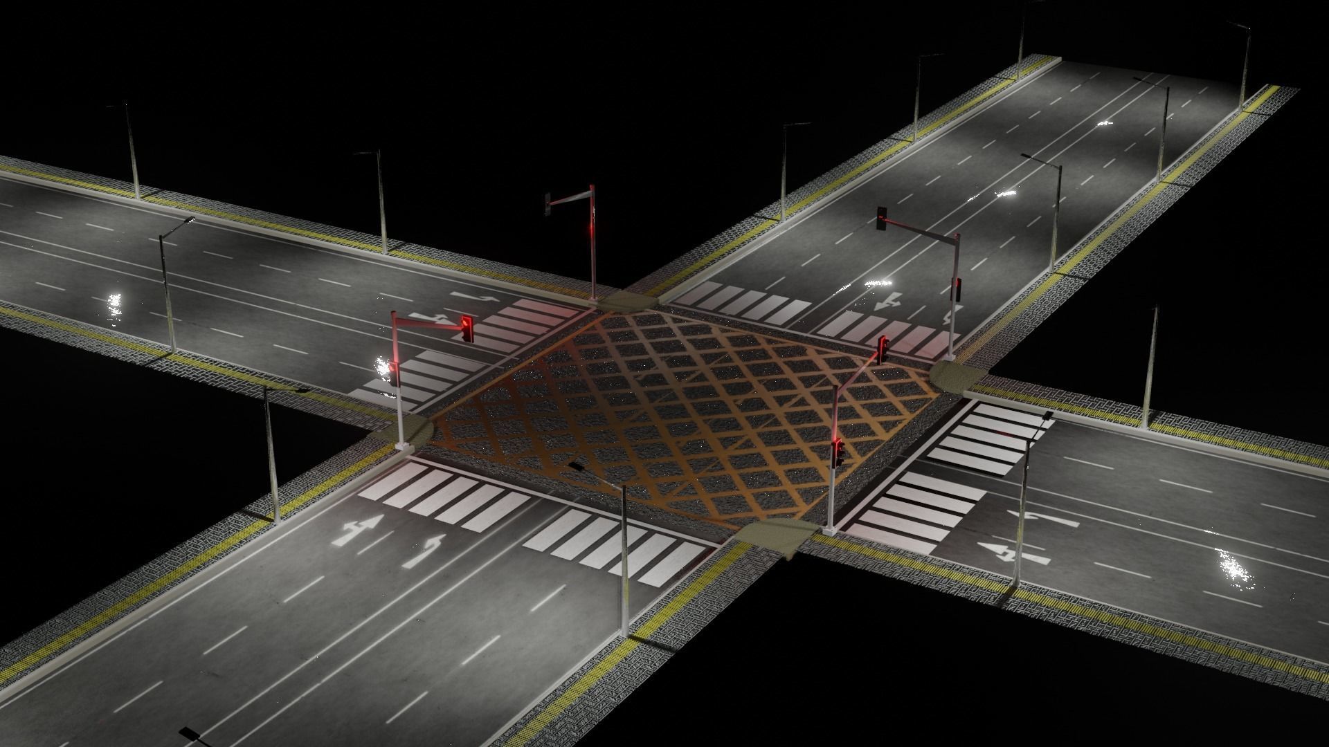 Road Junction free 3D model | CGTrader