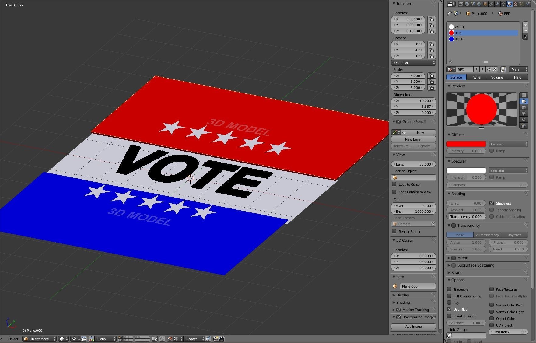 Vote Badge 3D model | CGTrader