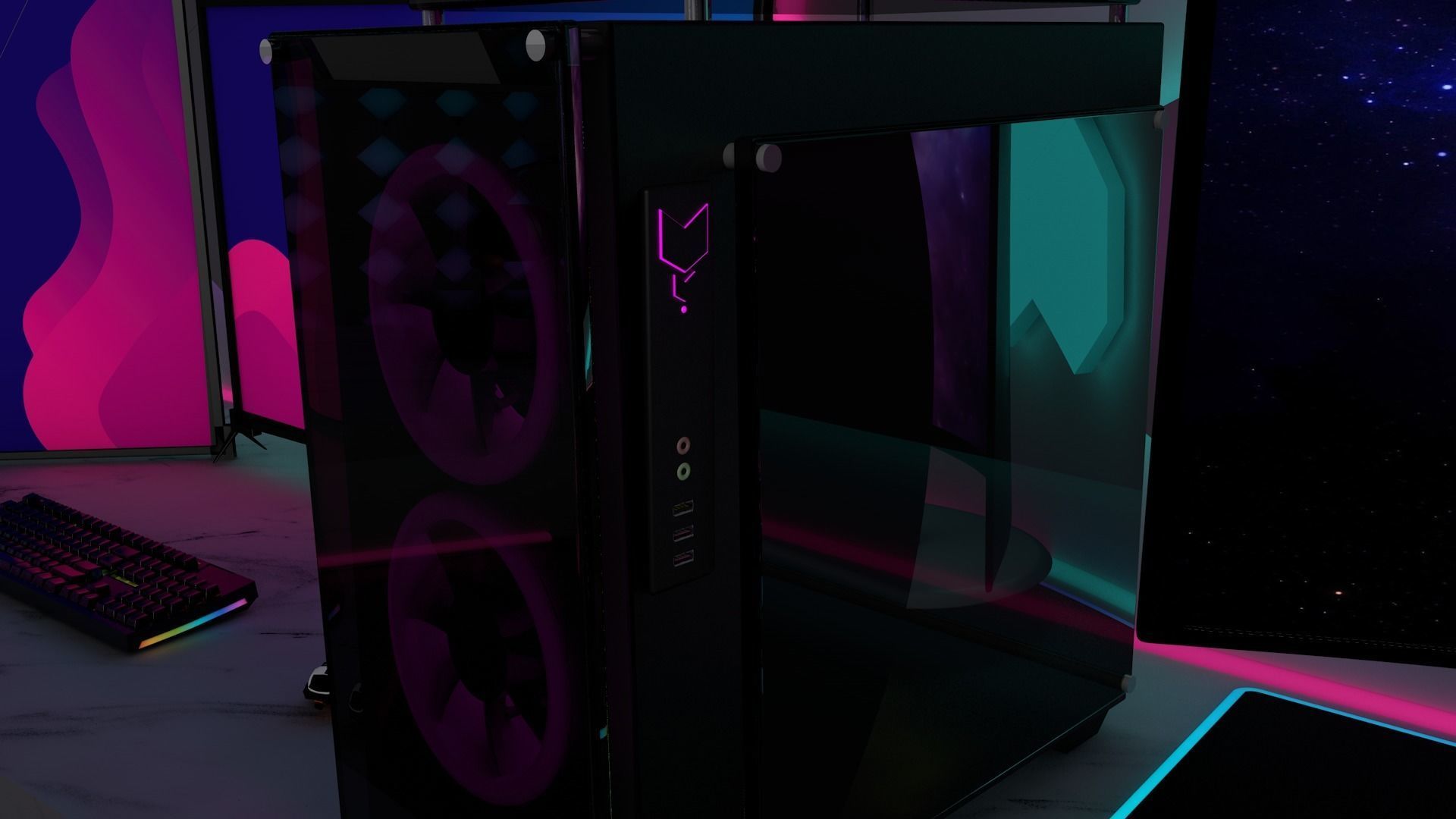 3D model Gaming PC Desktop - Pc Gamer - 3D Model VR / AR / low-poly ...