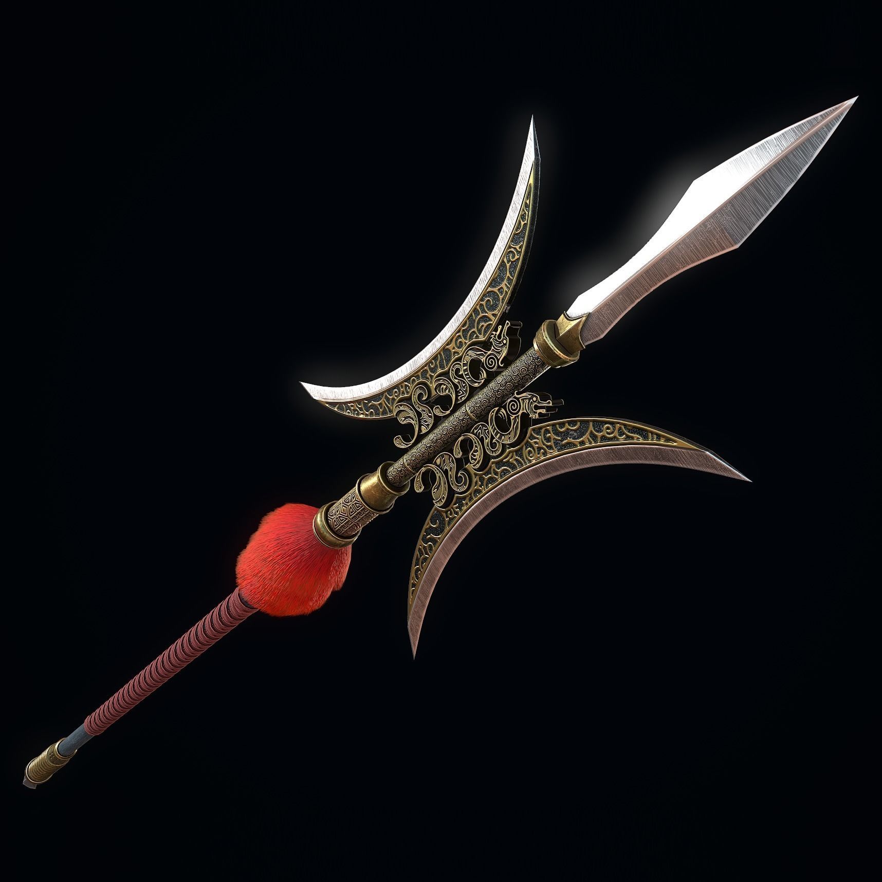3D model Chinese Halberd VR / AR / low-poly | CGTrader