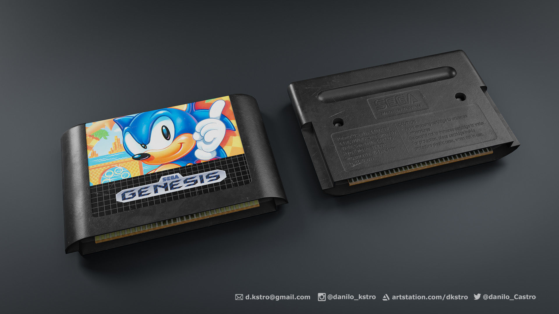 3D model Genesis Console Cartridge - Lowpoly - 4k Textures VR / AR ...