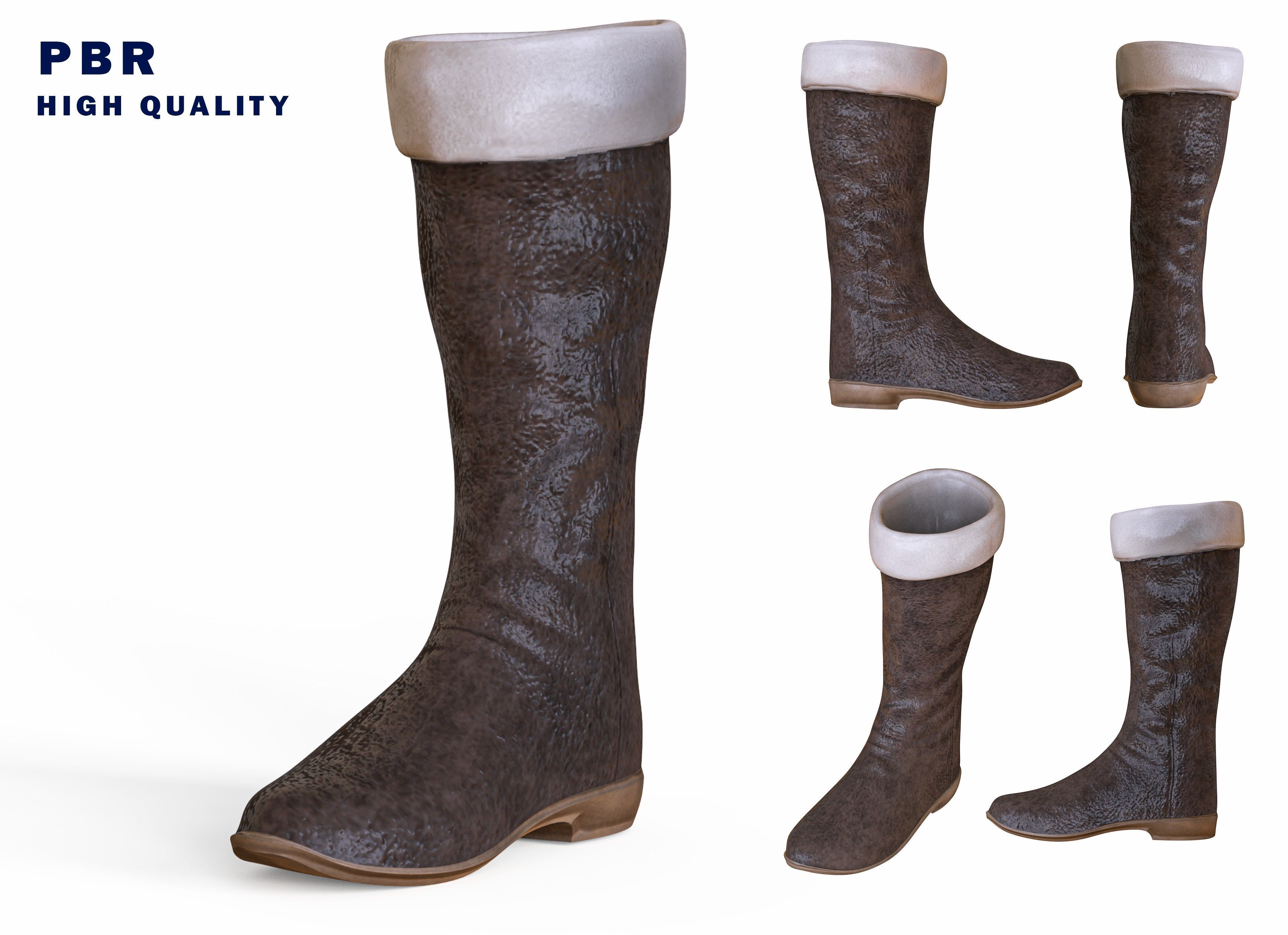 3D model Cowboy Boots VR / AR / low-poly | CGTrader