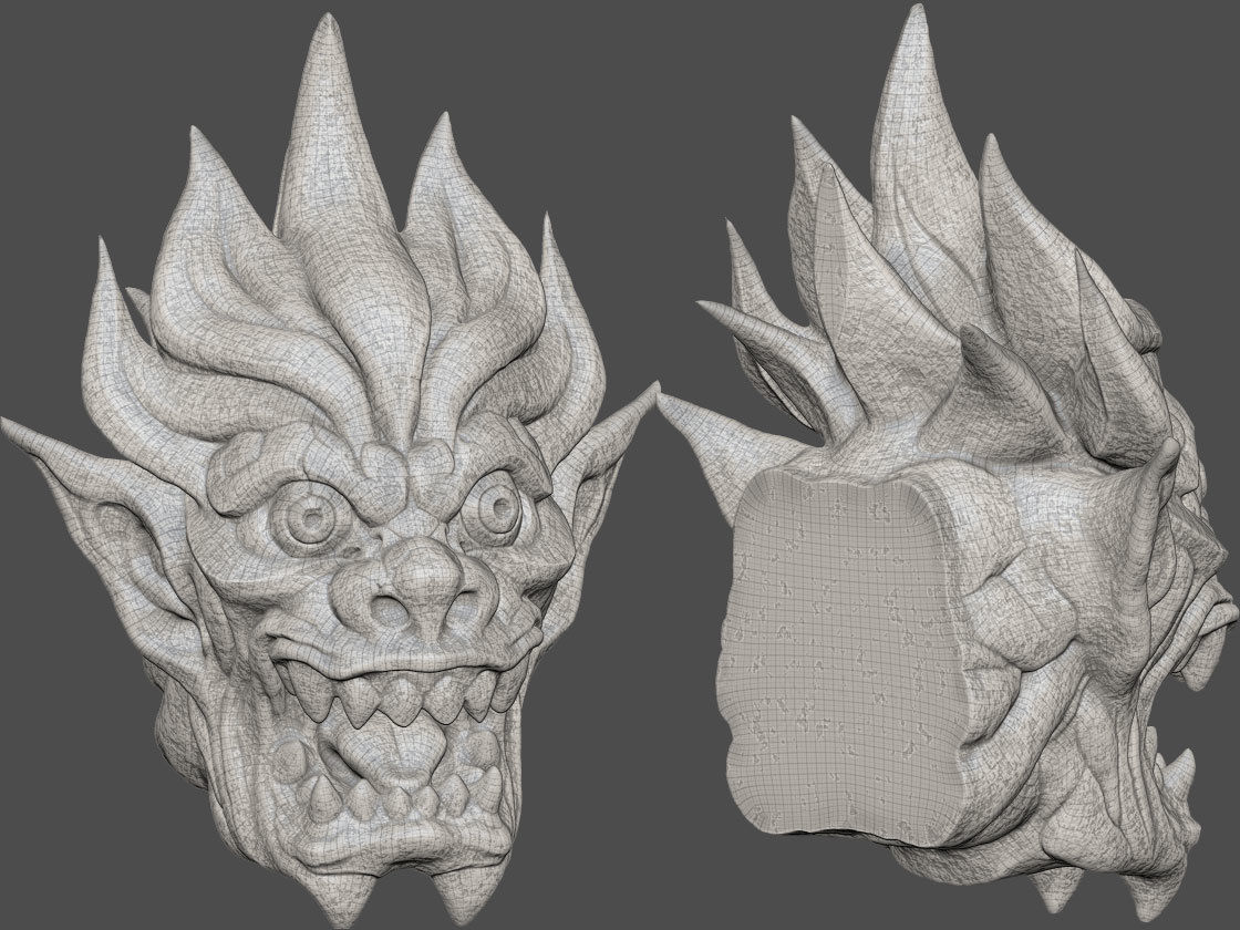 monster head statue 3D model 3D printable | CGTrader