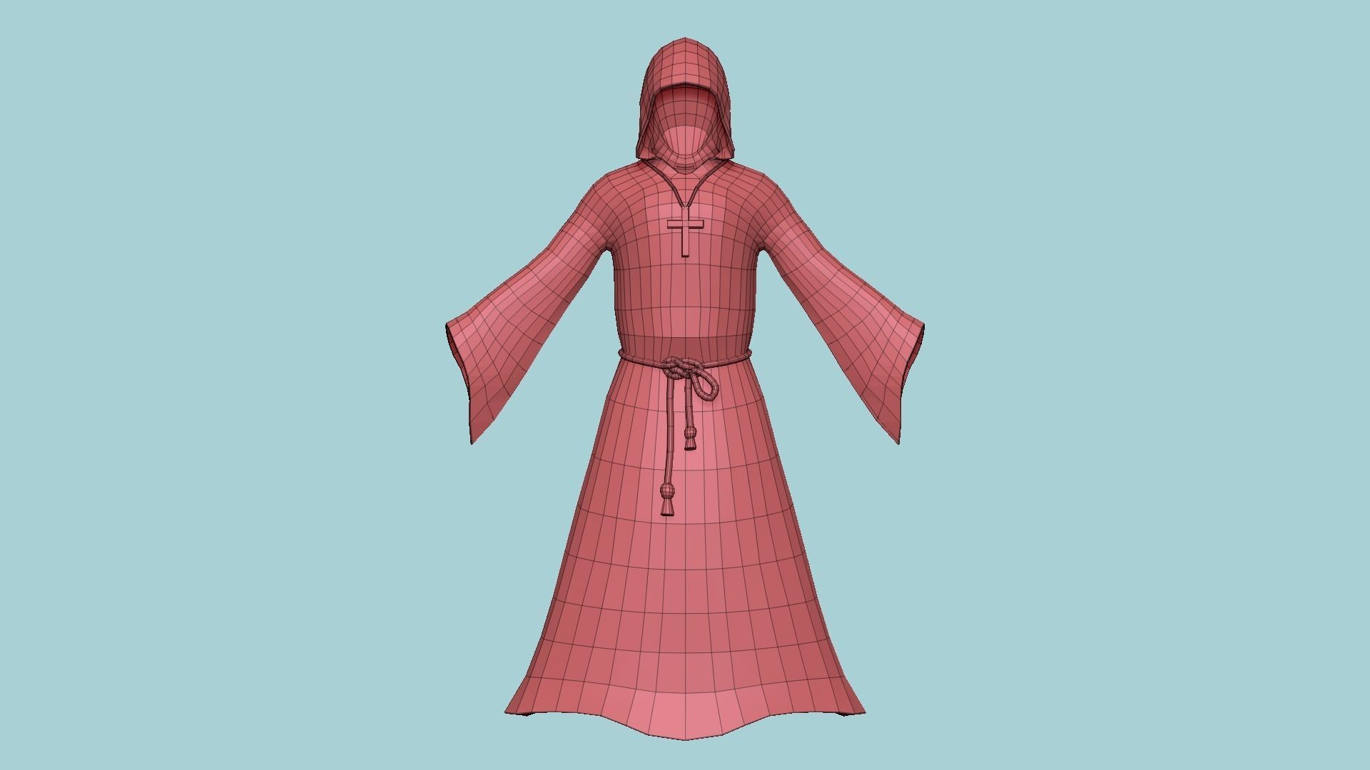 3D model Priest Outfit A04 White Gold - Character Clothing Design VR ...