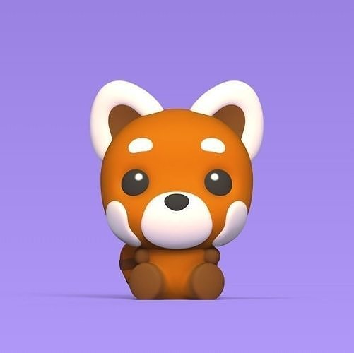 Red Panda Big Head 3D model 3D printable | CGTrader