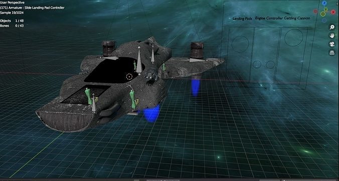 Spaceship free 3D model animated rigged | CGTrader