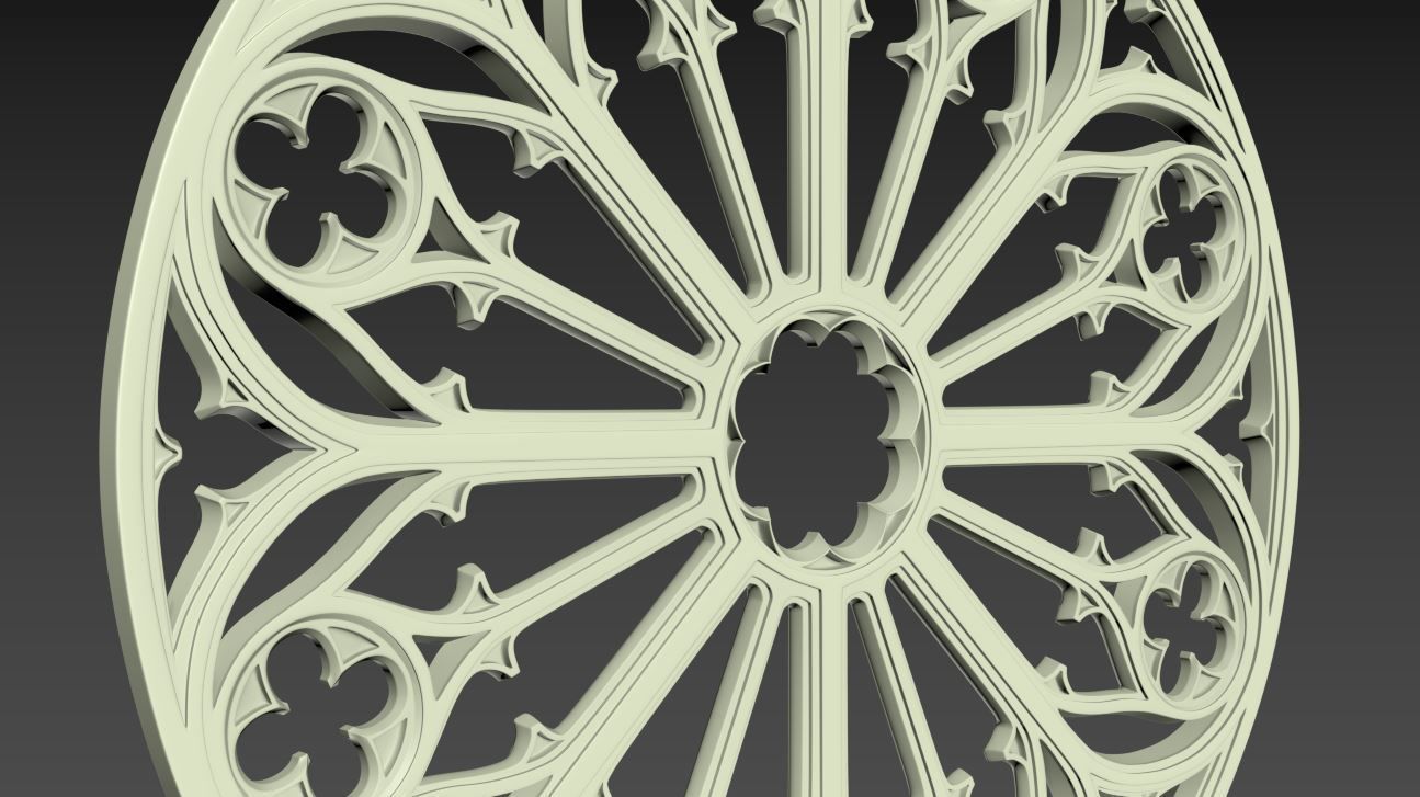 Gothic Rose window ornament 3D model 3D printable | CGTrader