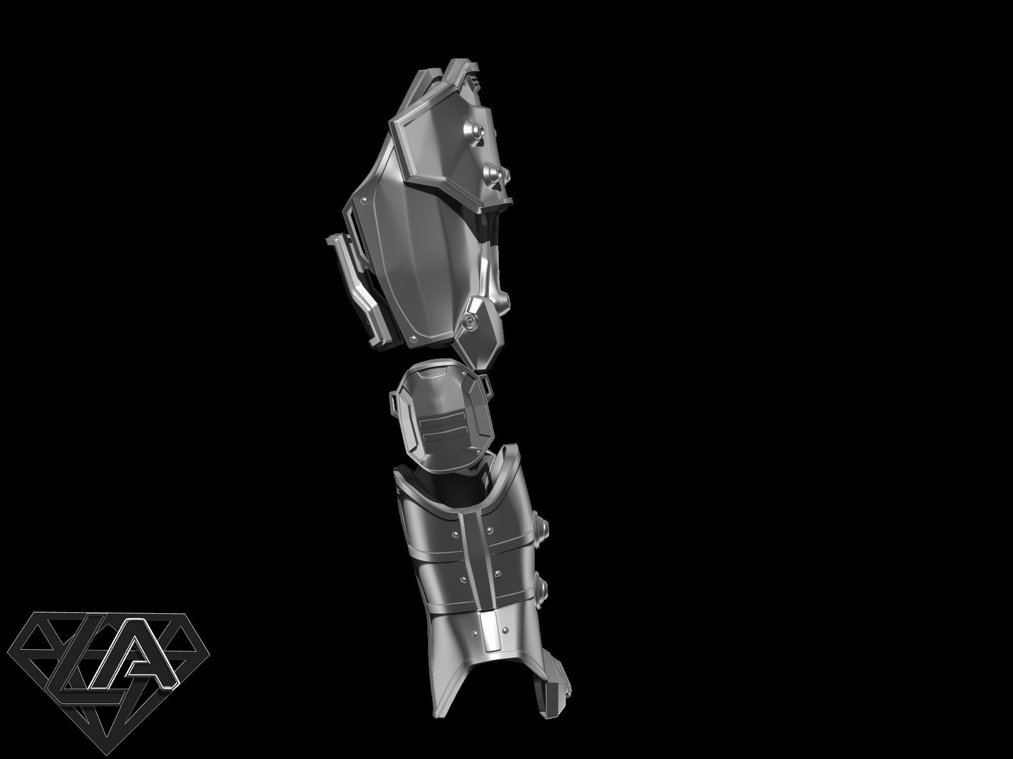 Combat armor night sentinel for leg 3D model 3D printable | CGTrader
