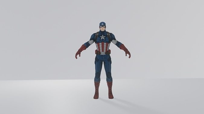 Captain America cartoon 3D model | CGTrader