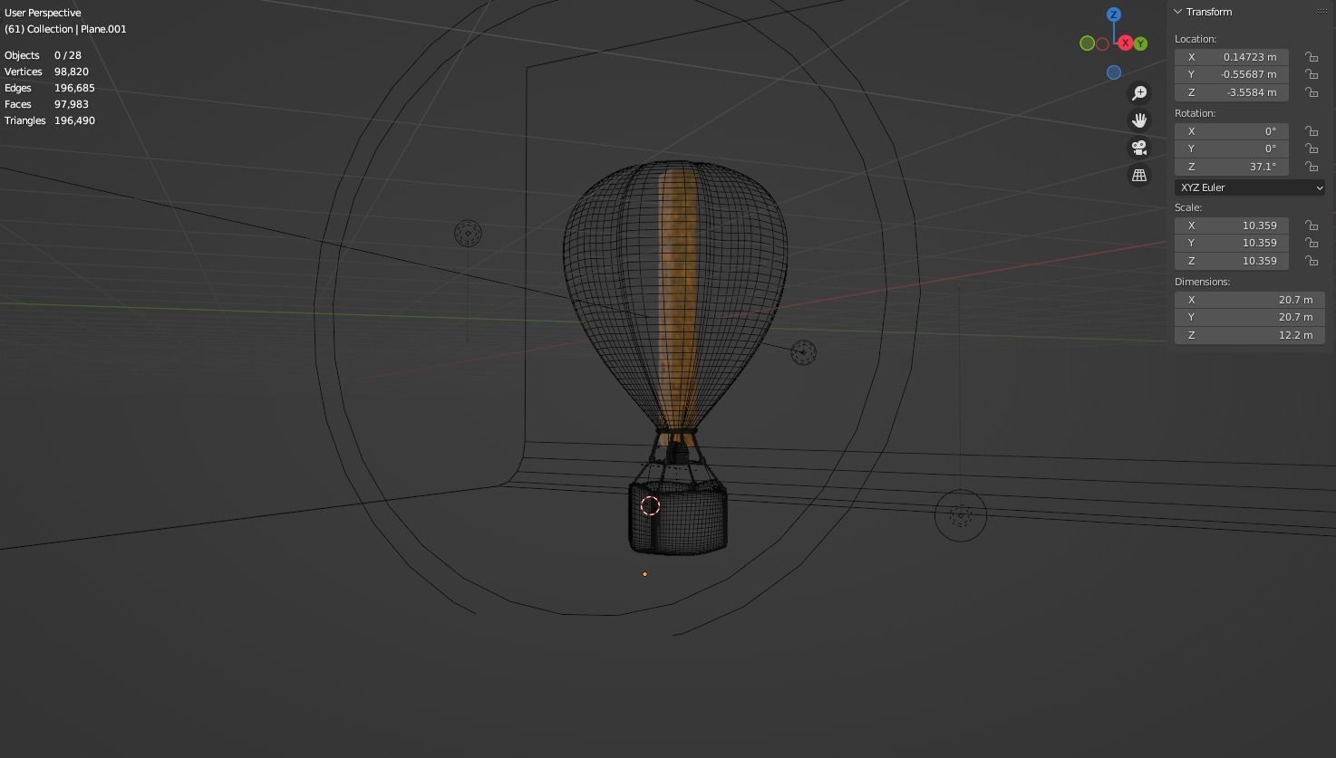 Hot air balloon animated 3D model | CGTrader
