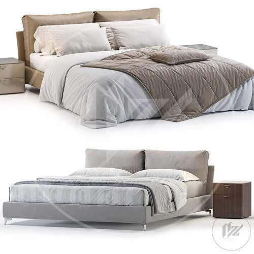 Alivar Oasi Bed 3D model | CGTrader