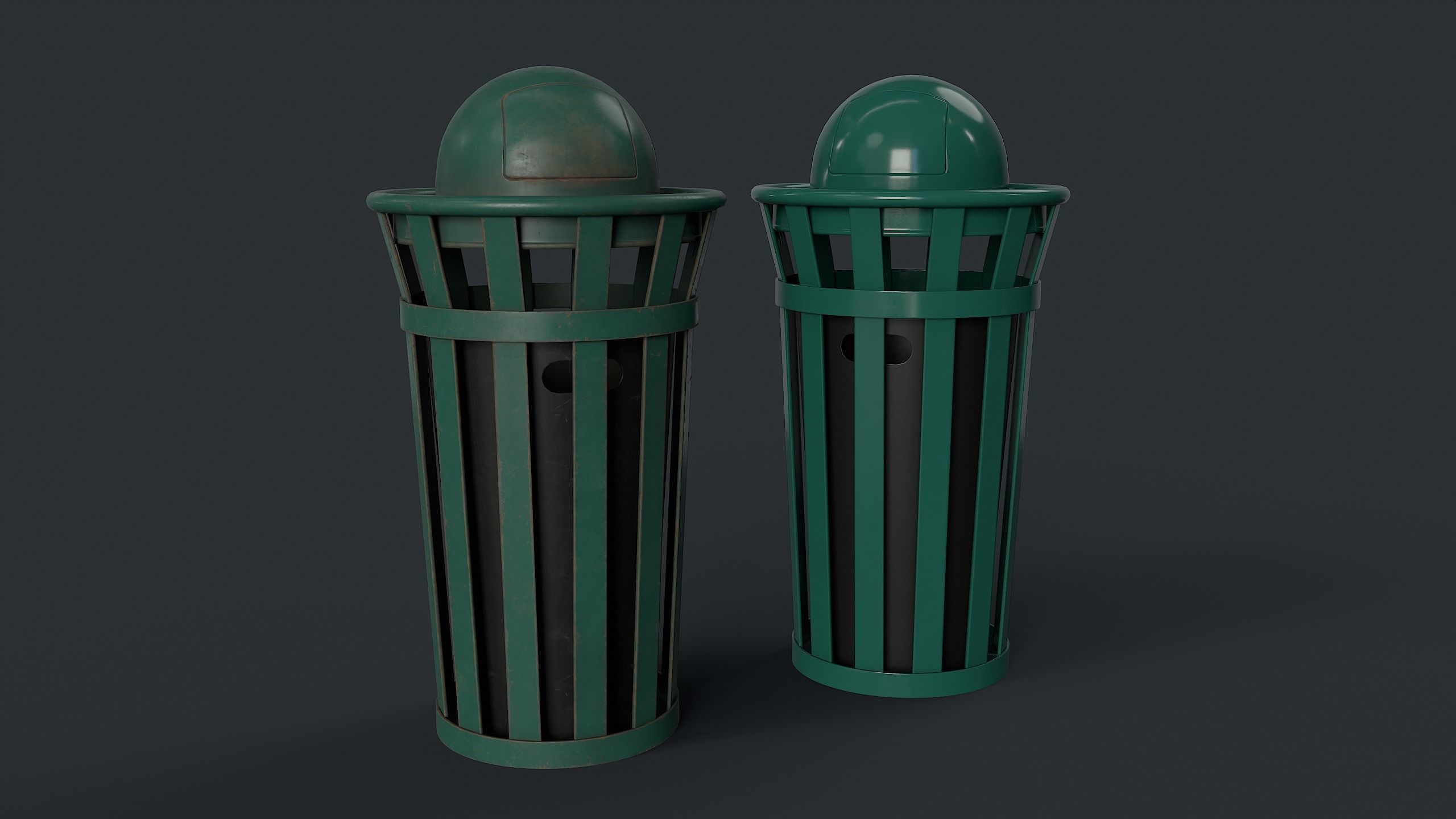 3D model Street Trash Can 8 PBR Game Ready VR / AR / low-poly | CGTrader
