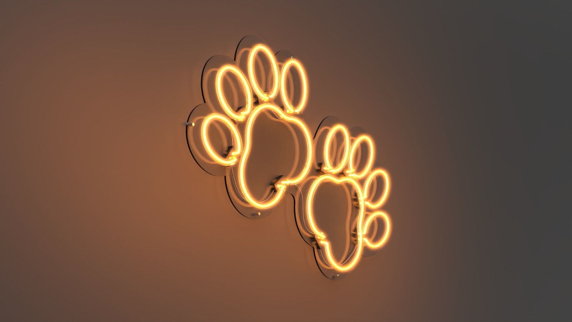 Dog Paws - Neon Sign 3D model | CGTrader