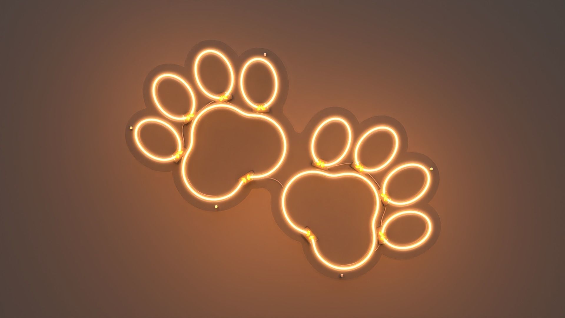 Dog Paws - Neon Sign 3D model | CGTrader
