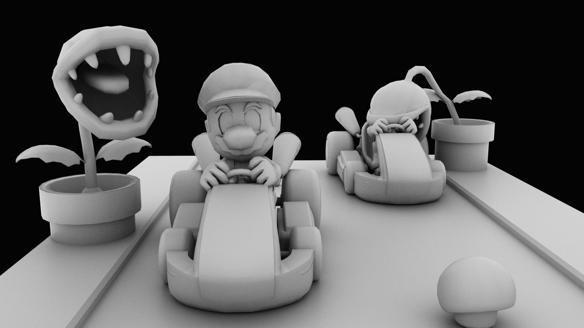 3D model Mario Kart Scene VR / AR / low-poly | CGTrader