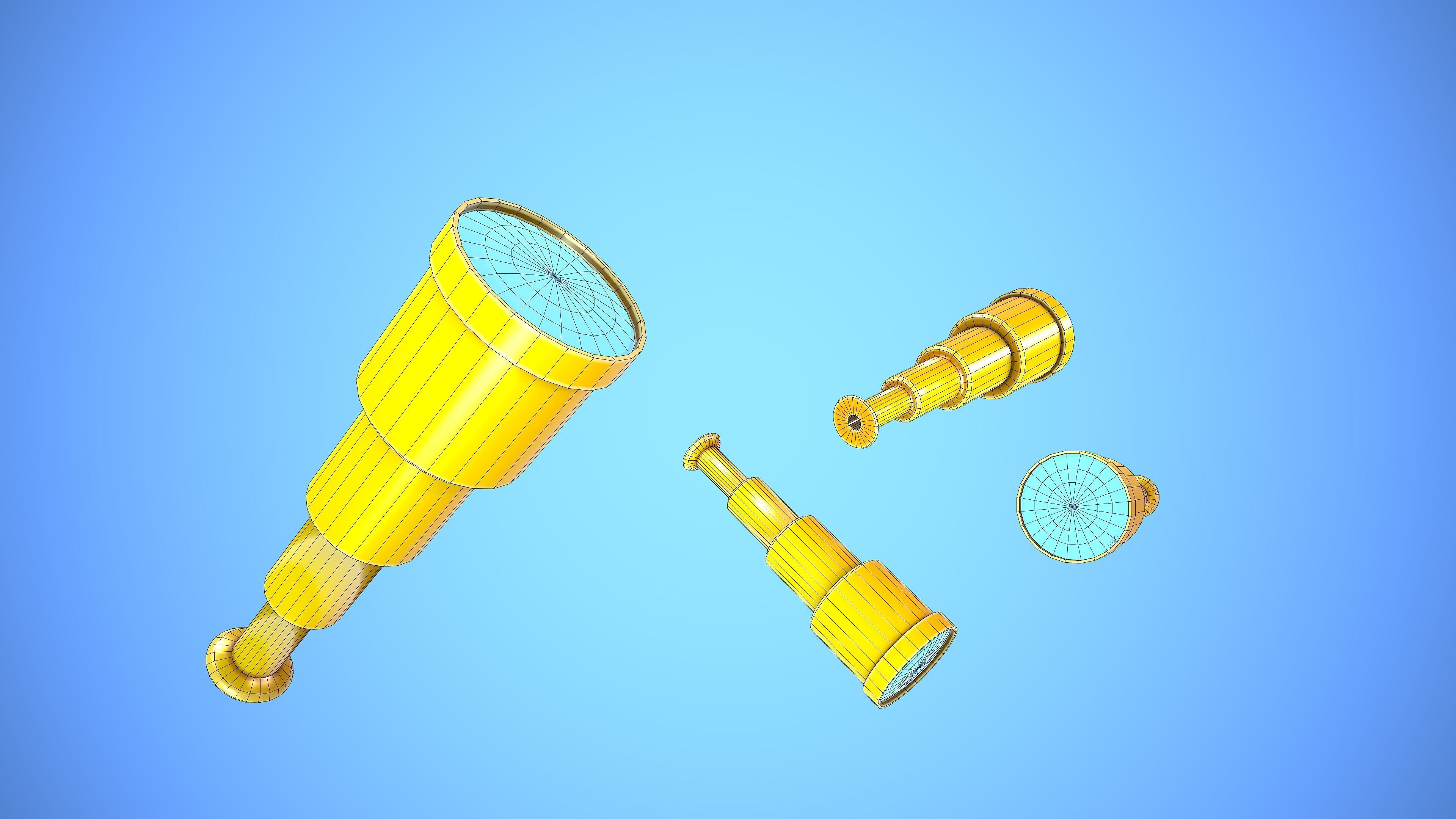 3D model HAND TELESCOPE CARTOON STYLIZED VR / AR / low-poly | CGTrader