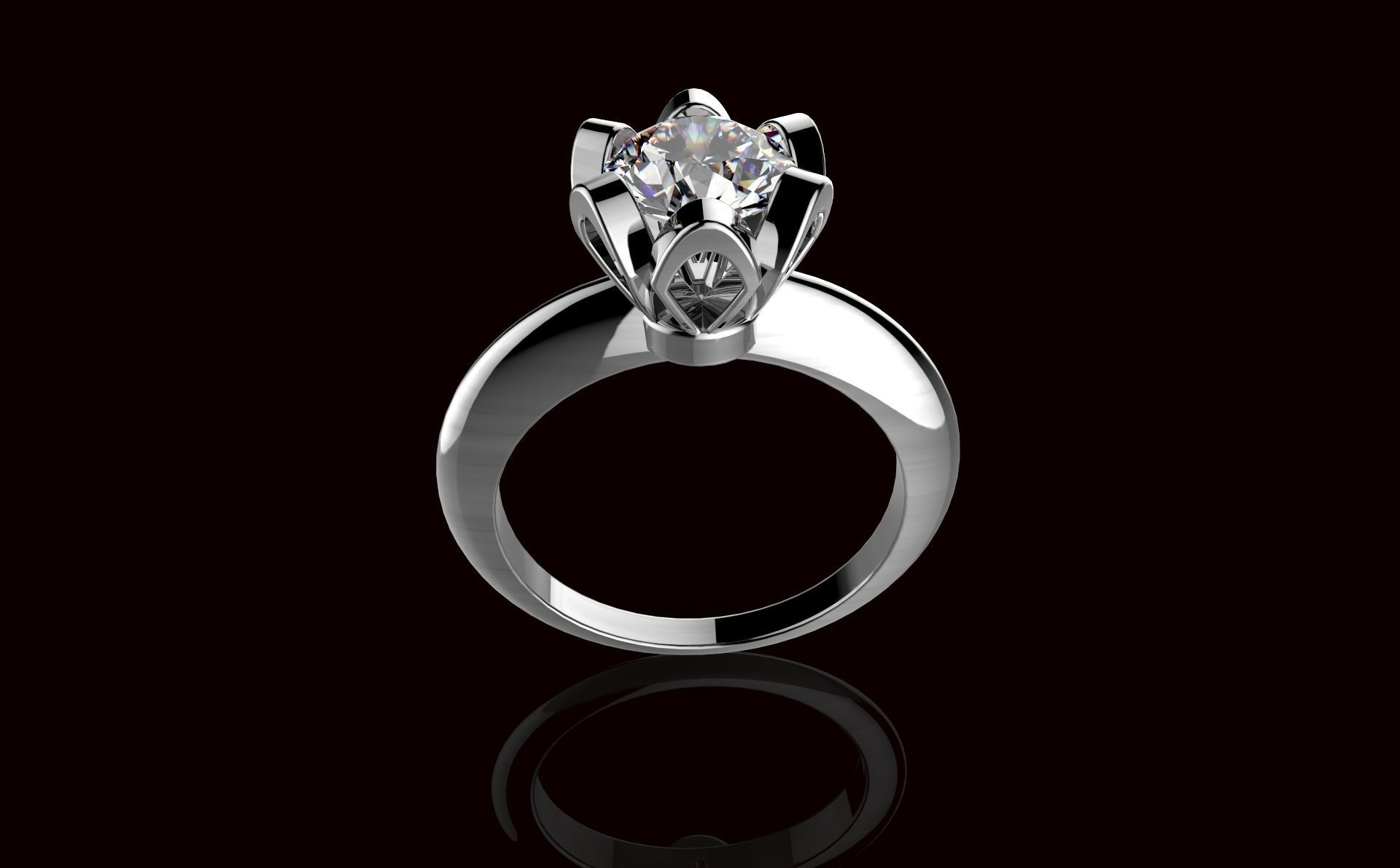 AV Disagne 66 Engangement Ring with a Diamond 3D model 3D printable ...