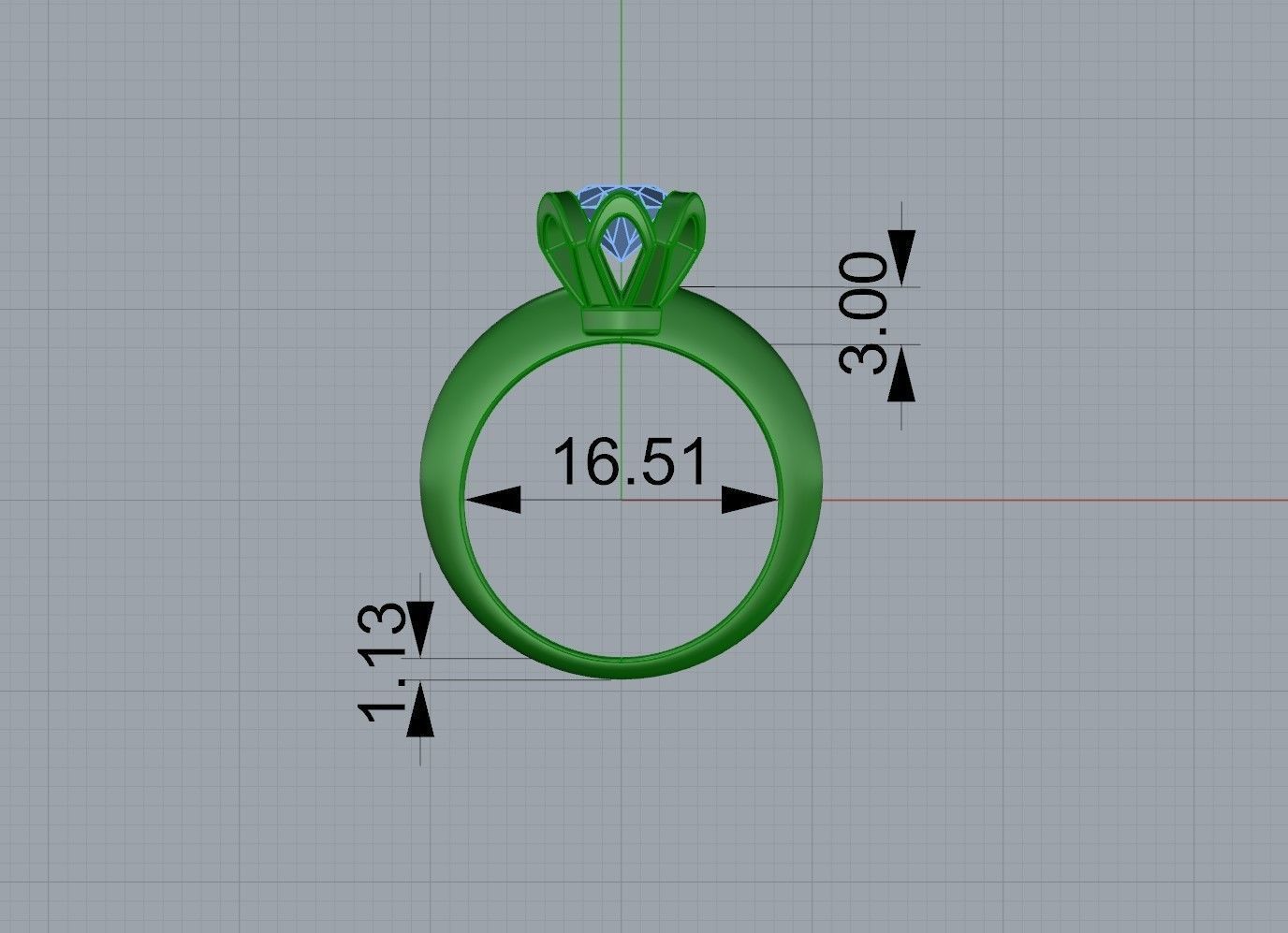 AV Disagne 66 Engangement Ring with a Diamond 3D model 3D printable ...