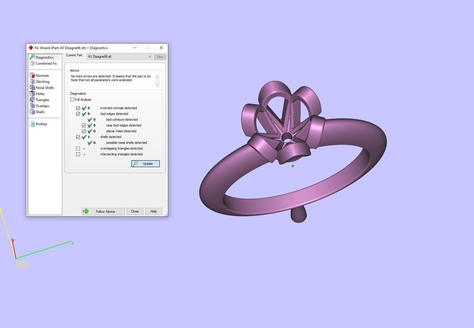 AV Disagne 66 Engangement Ring with a Diamond 3D model 3D printable ...