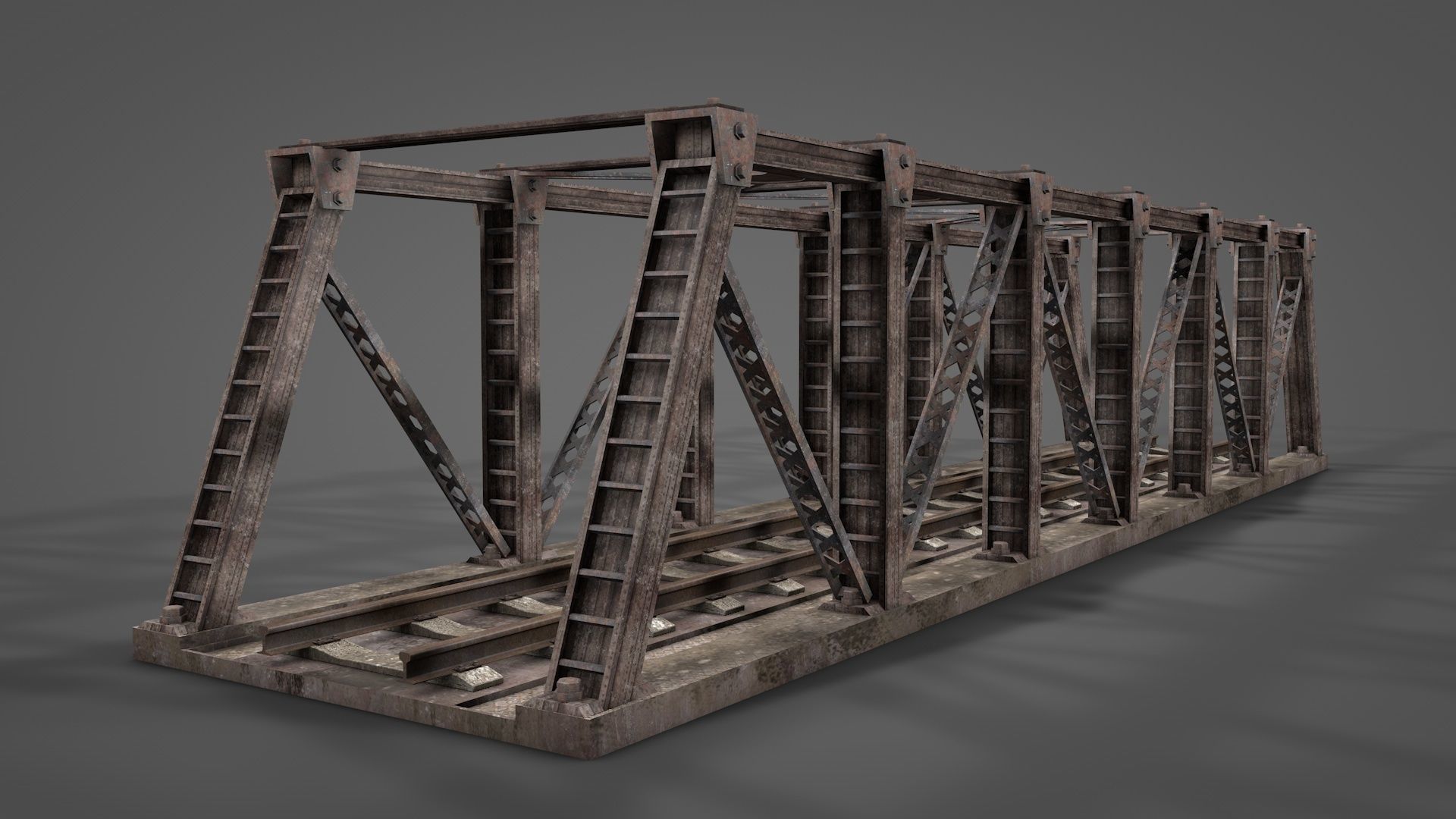 Modular Railway Bridge Pack 3D model | CGTrader