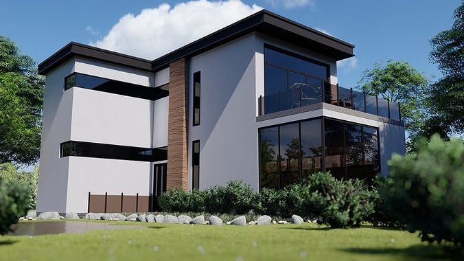 One-Story Residential Building 3D model | CGTrader