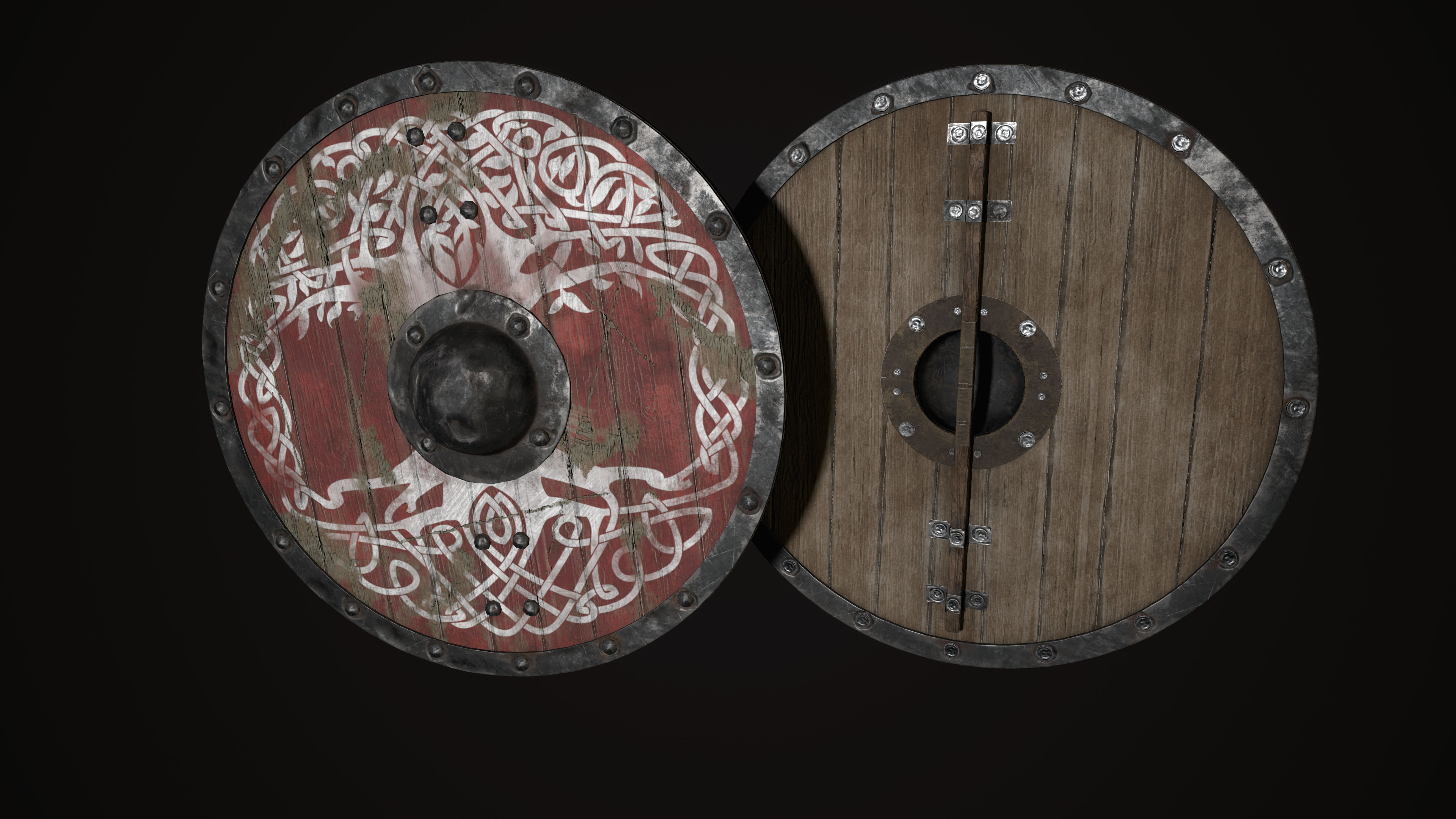 3D model Viking sword and shield with Yggdrasil VR / AR / low-poly | CGTrader