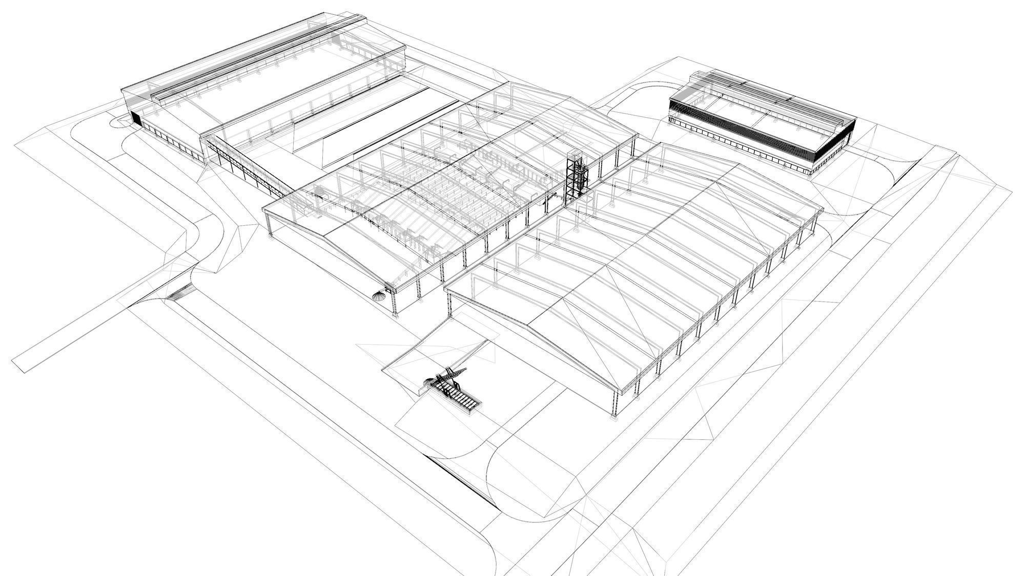 Concept layout for factory 3D model | CGTrader