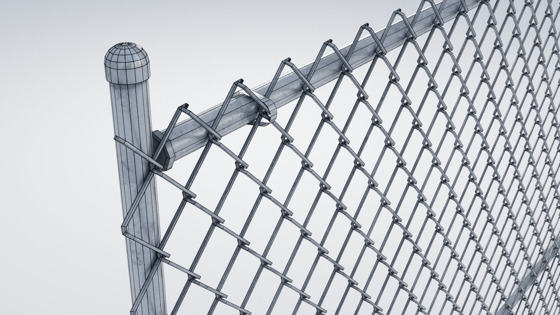 3D model Clean and Rusty Chain Link Fence VR / AR / low-poly | CGTrader