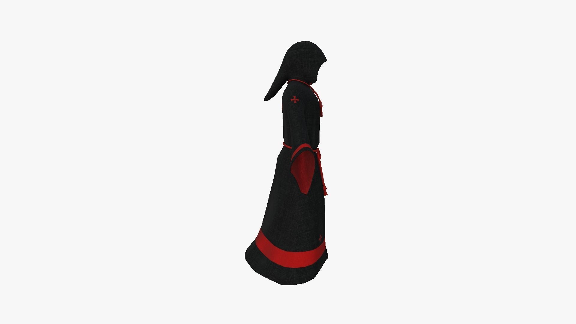 3D model Priest Outfit A06 Black Red - Character Clothing Design VR ...