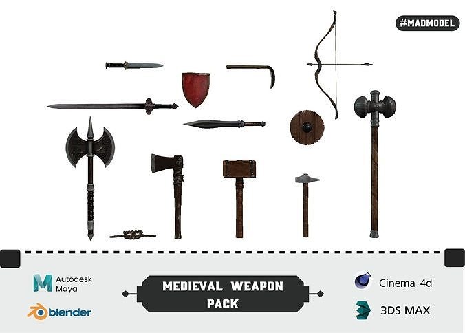 Medieval Weapon Pack 3D model | CGTrader