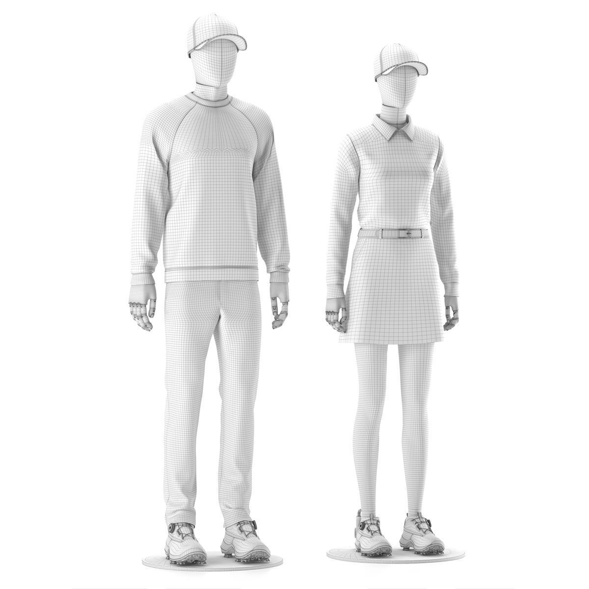 Golf Clothes Mannequin Set 3D model | CGTrader