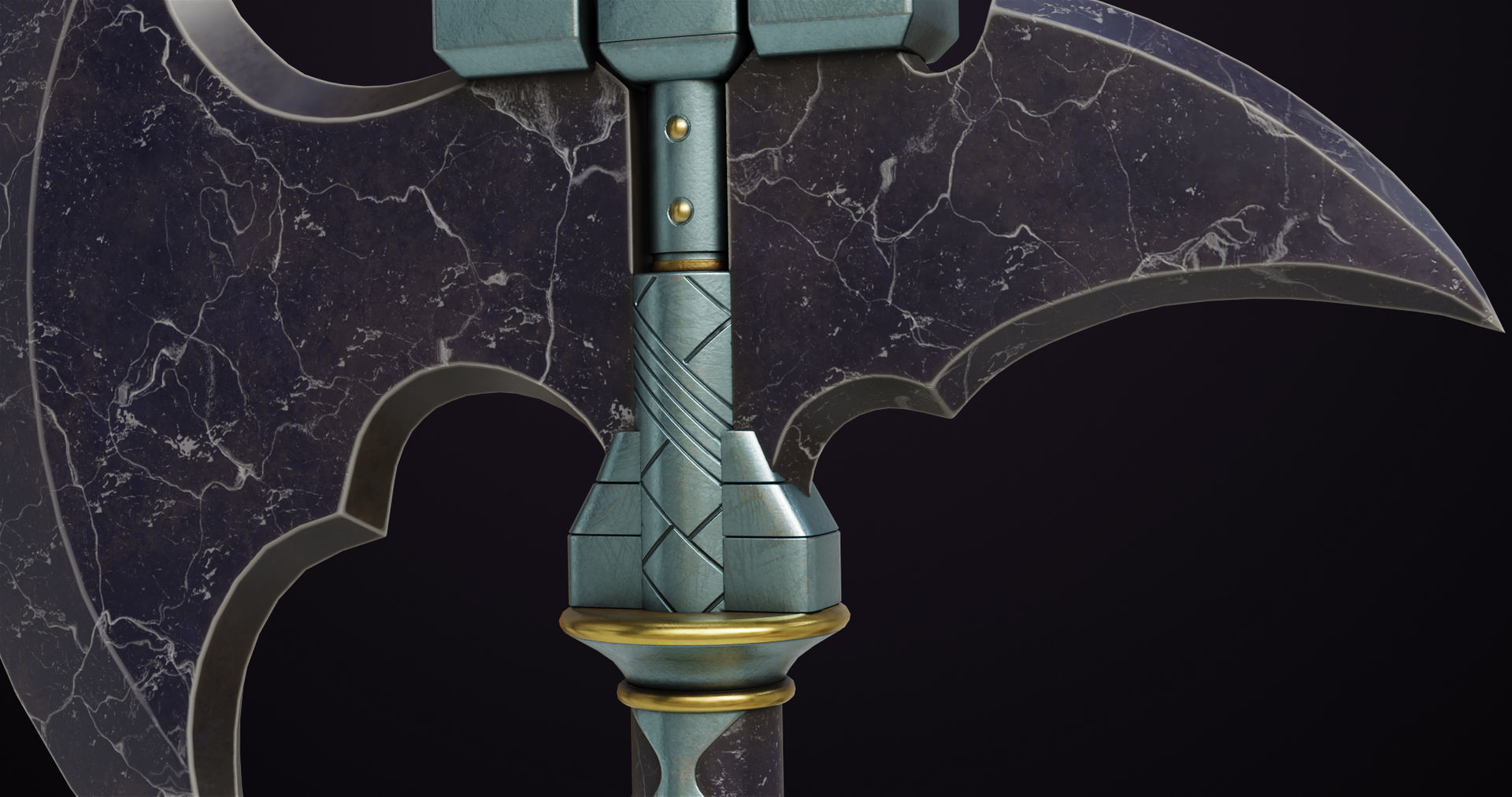 3D model Battle Axe 08 All PBR Unity UE Textures Included VR / AR / low ...