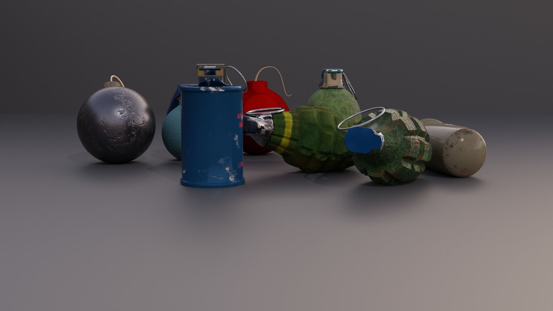 Granades Pack free VR / AR / low-poly 3D model | CGTrader