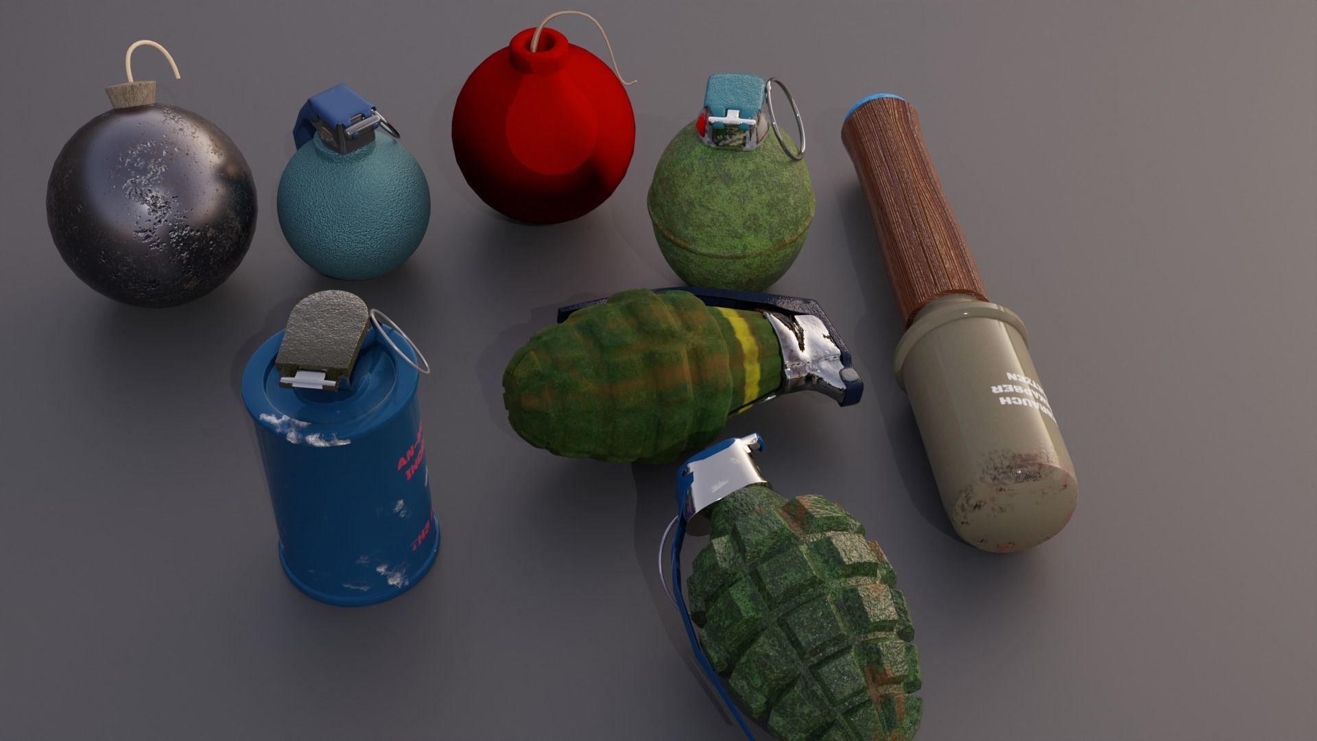 Granades Pack free VR / AR / low-poly 3D model | CGTrader