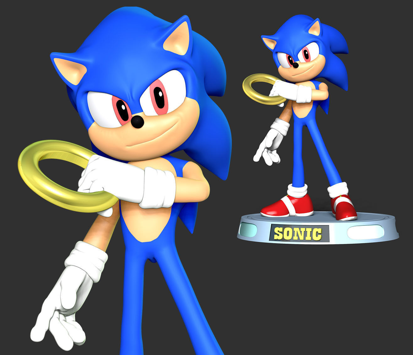 The Sonic Fanart 3D model 3D printable | CGTrader