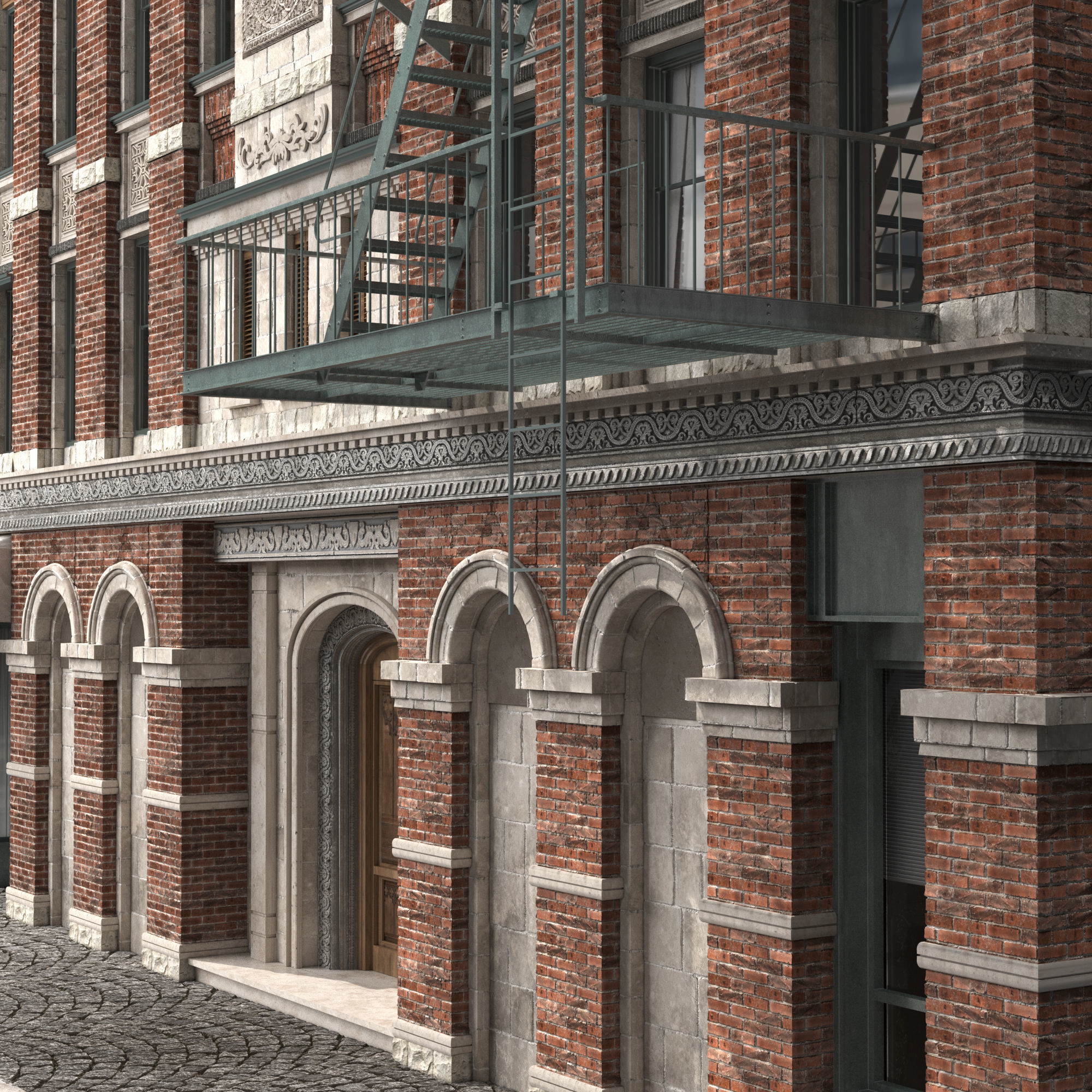 brick building 2 3D model | CGTrader