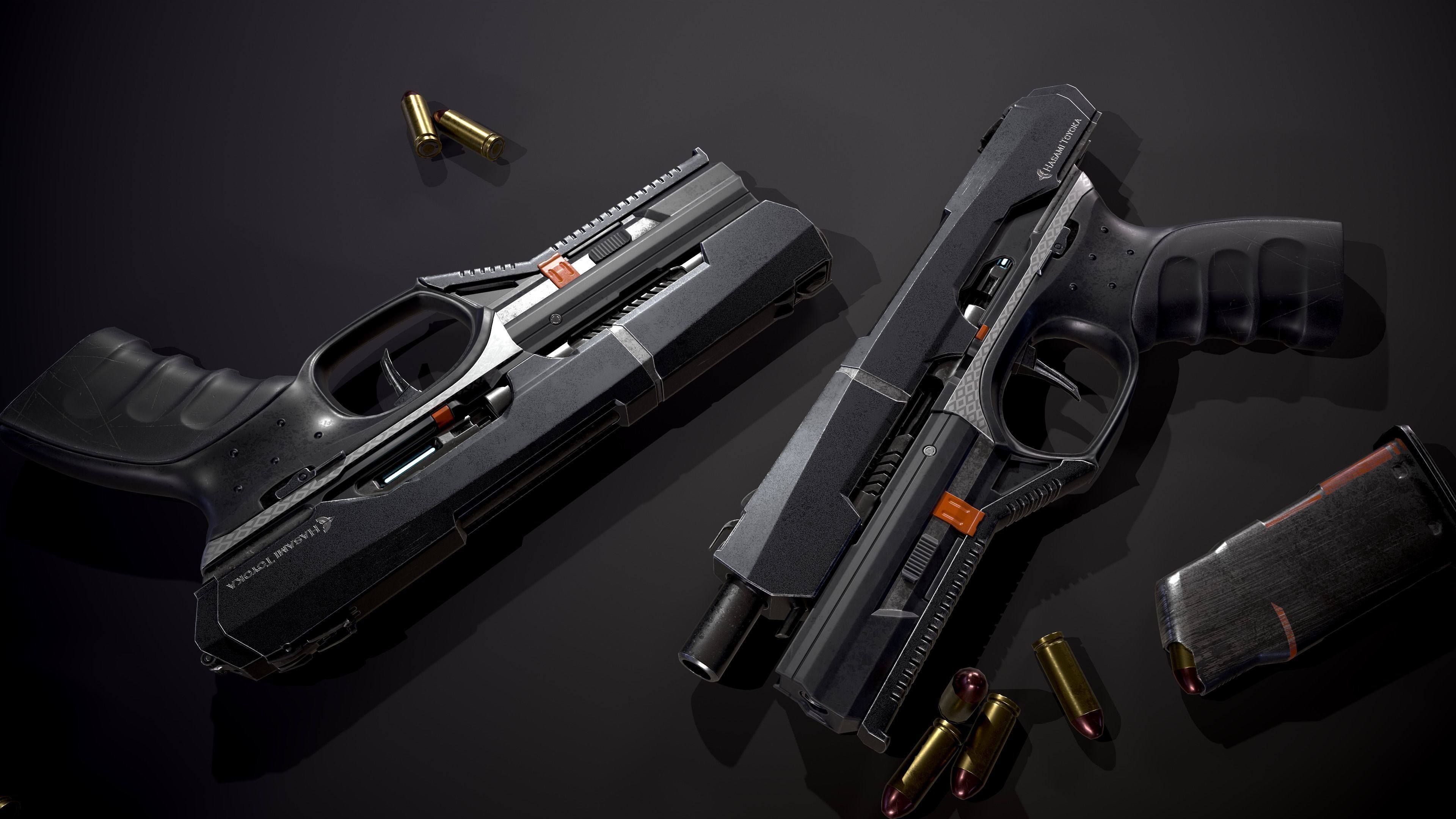 3D model Sci-fi Gun Game Ready 4k Textures VR / AR / low-poly | CGTrader