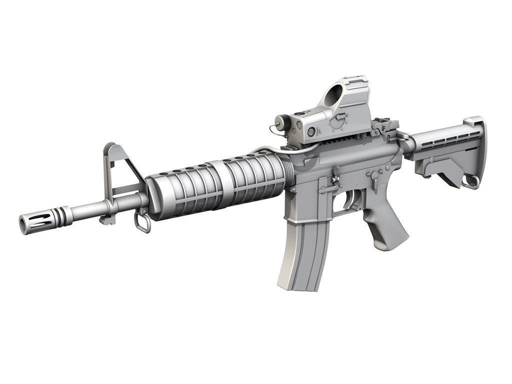 Colt M4A1 Commando MARS 3D model | CGTrader