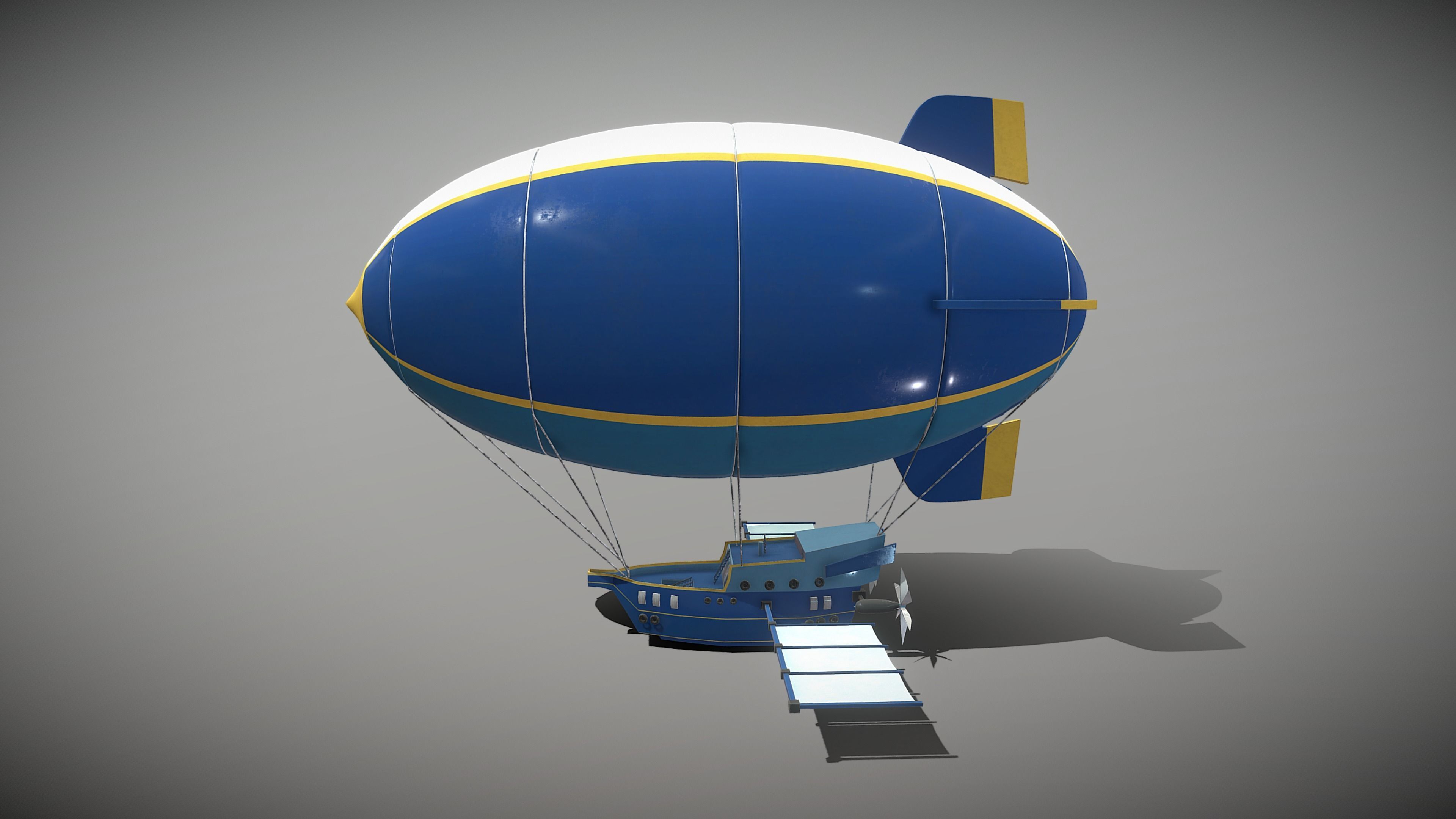 3D model Cartoon Airship VR / AR / low-poly | CGTrader